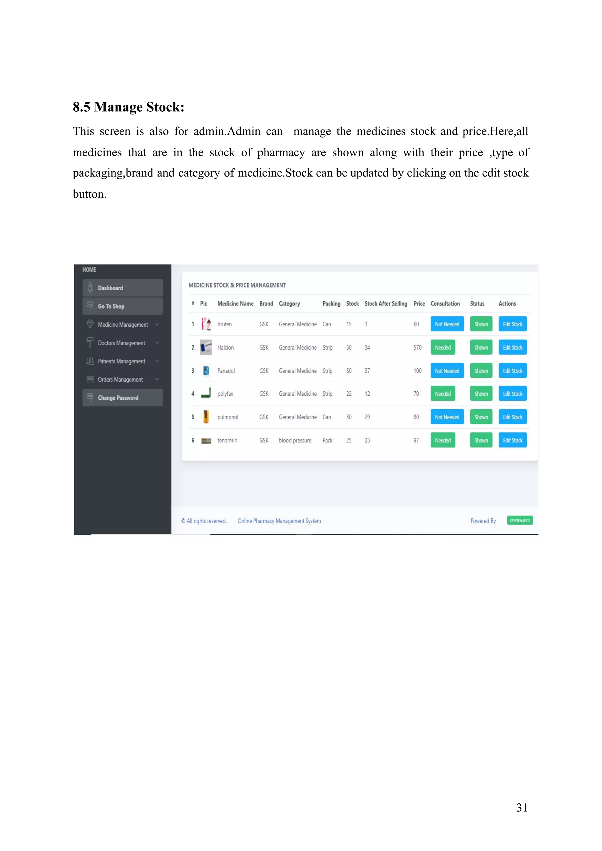 Pharmacy management system fyp documentation | PDF