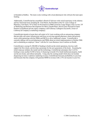 Pharmacy Kiosk Business Plan 2006 | PDF