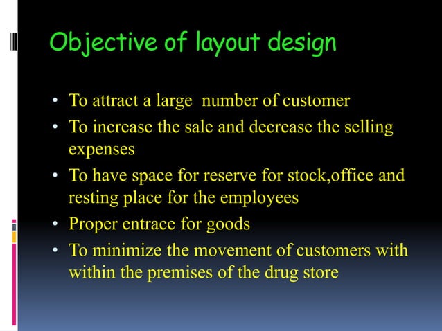 Pharmacy layout ppt | PPTX | Pharmaceutical Industry | Industries