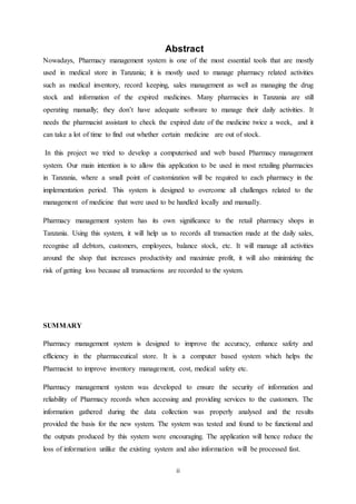 Pharmacy management system | DOCX