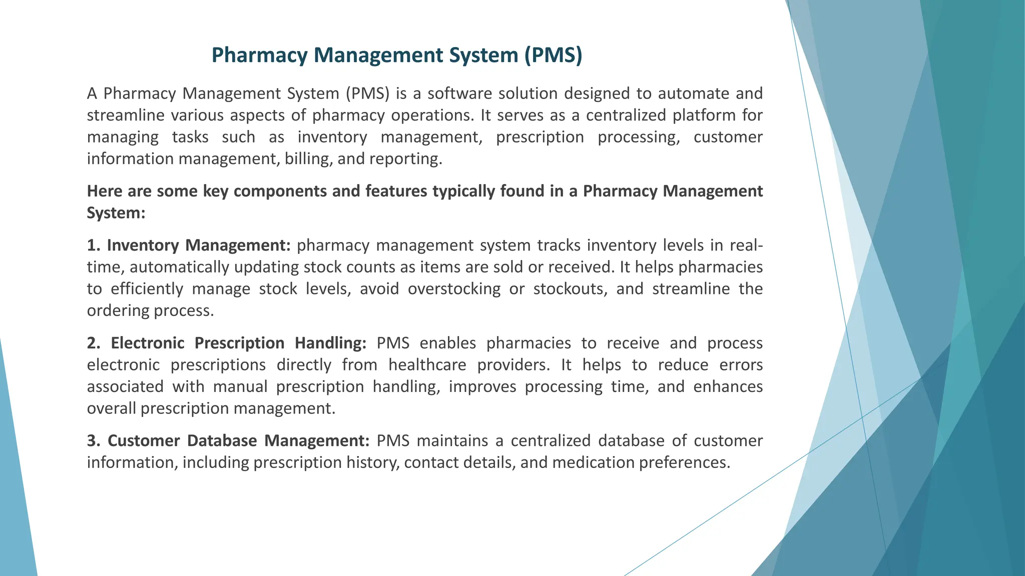 Pharmacy Management System Software..... | PPTX