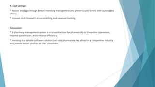 Pharmacy Management System Software..... | PPTX