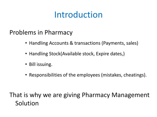Pharmacy Management System1 | PPTX