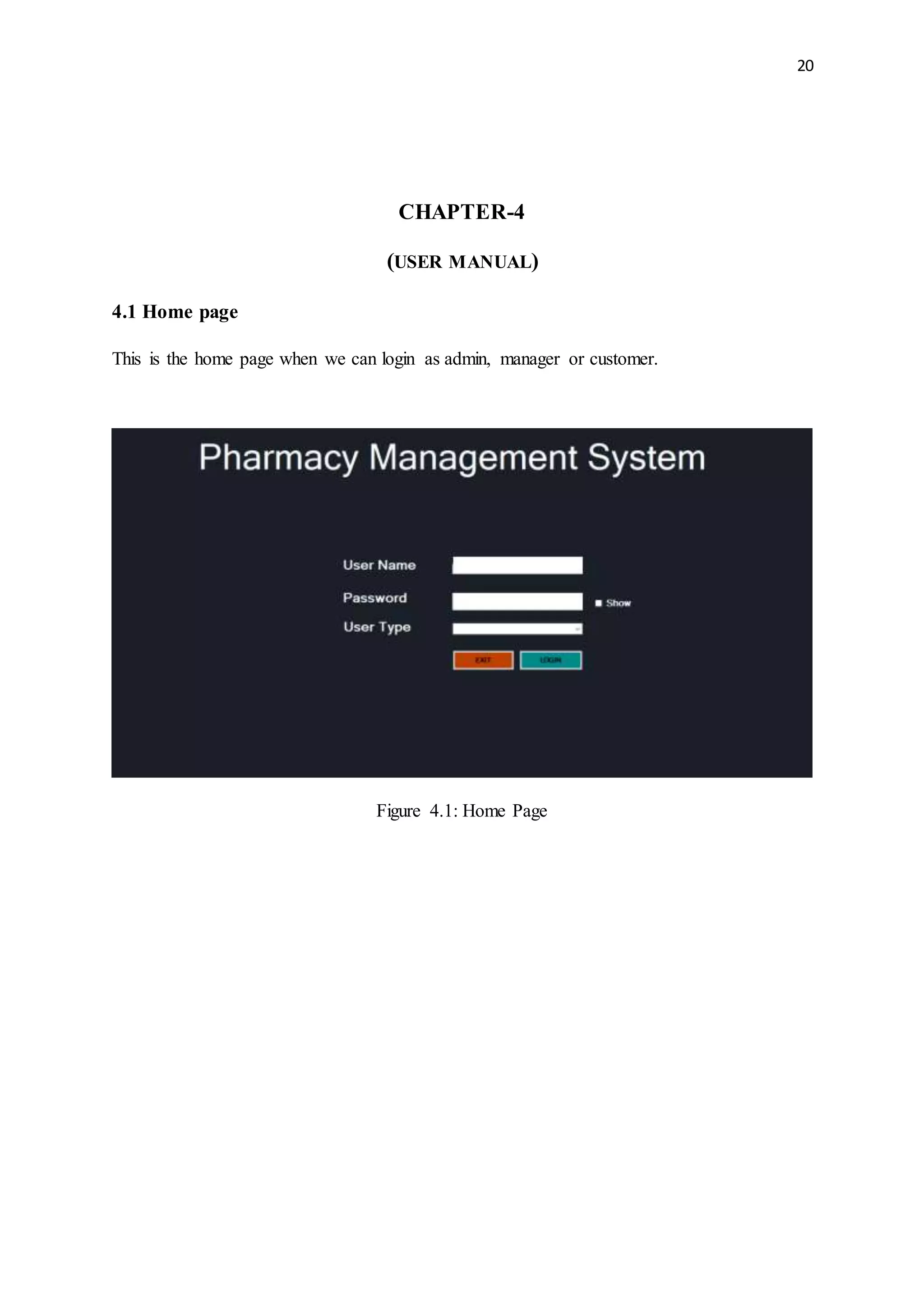 Pharmacy management system project report | DOCX
