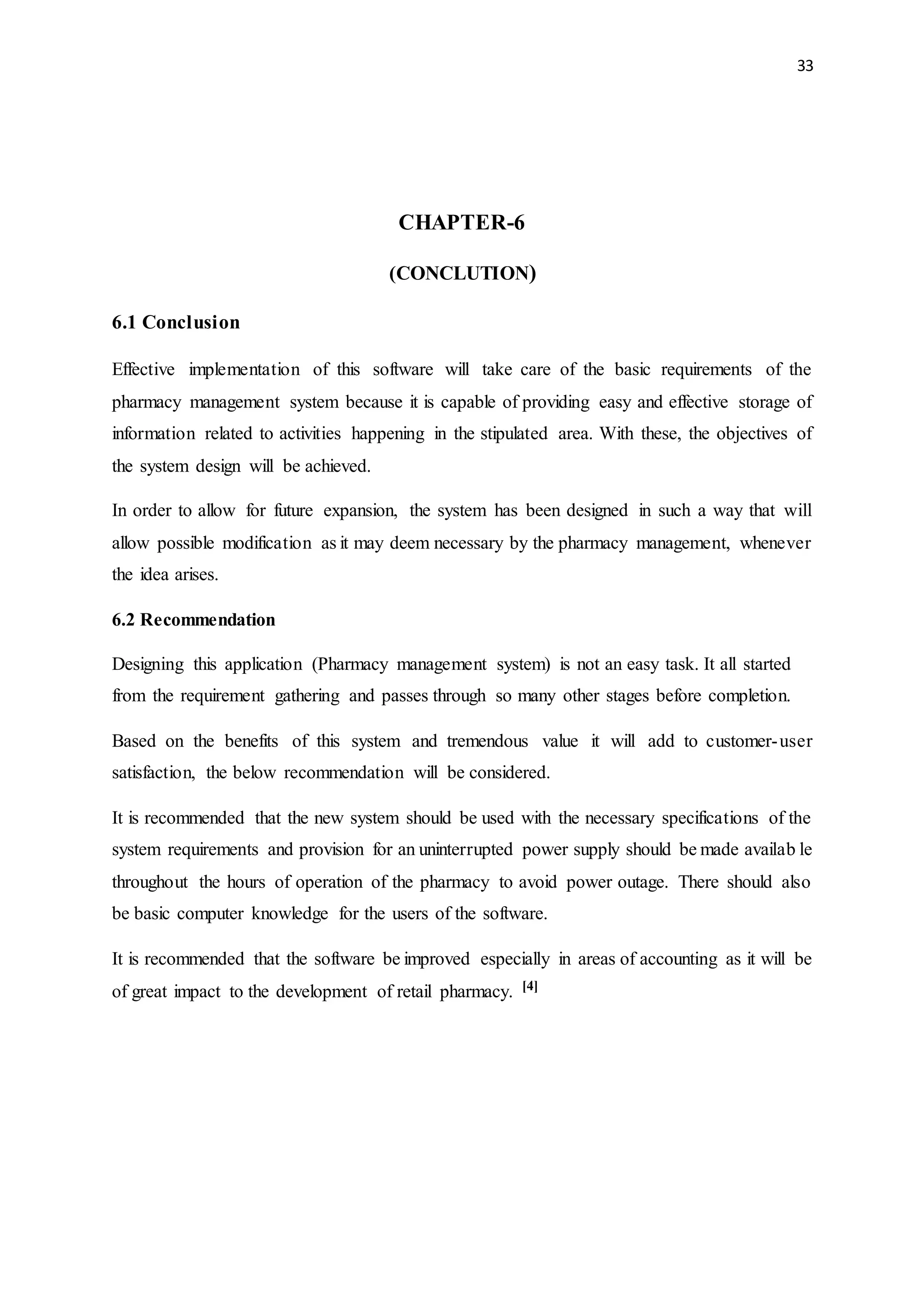 Pharmacy management system project report | DOCX