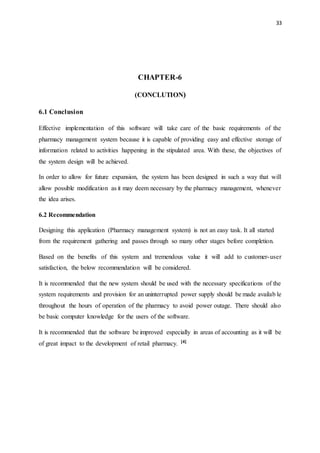 Pharmacy management system project report | DOCX