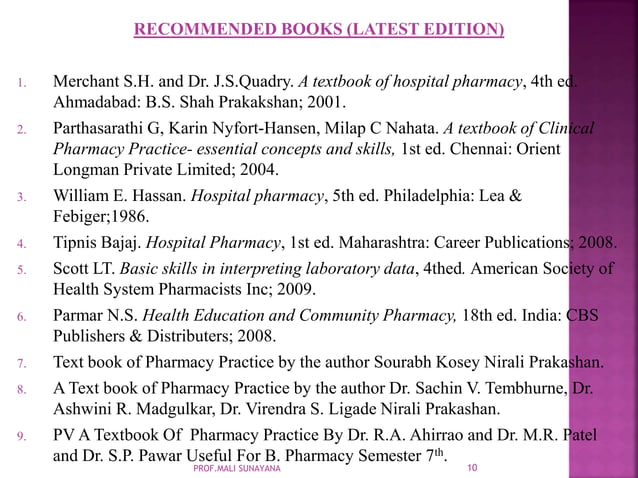 Pharmacy Practice Syllabus Copy | PPT