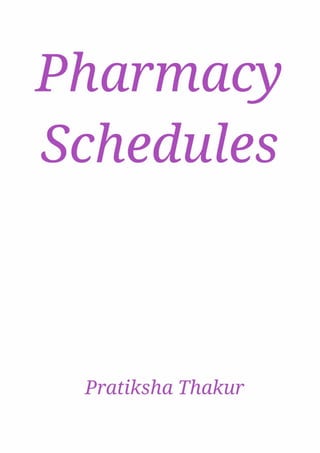 Pharmacy Schedules | PDF