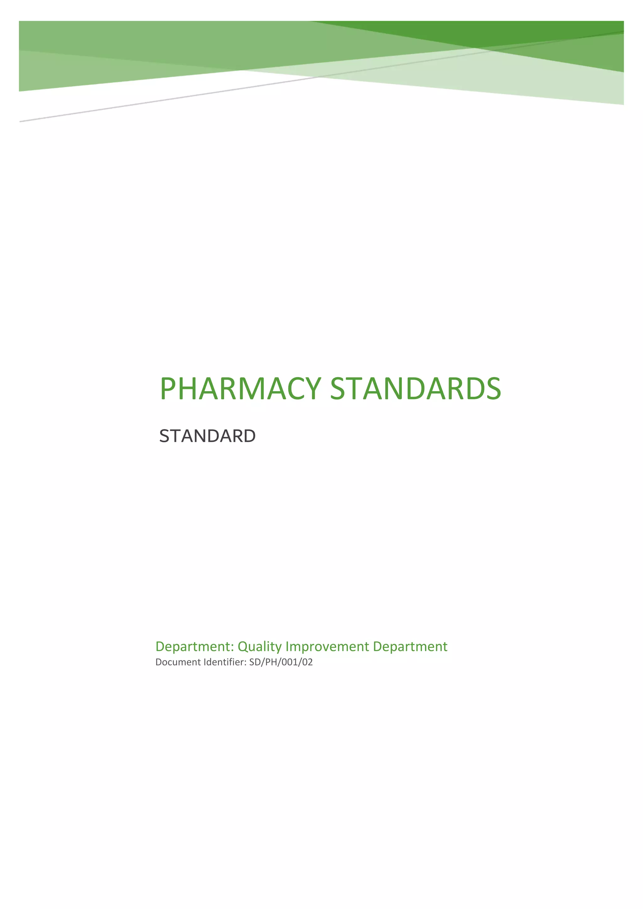 Pharmacy Standards | PDF