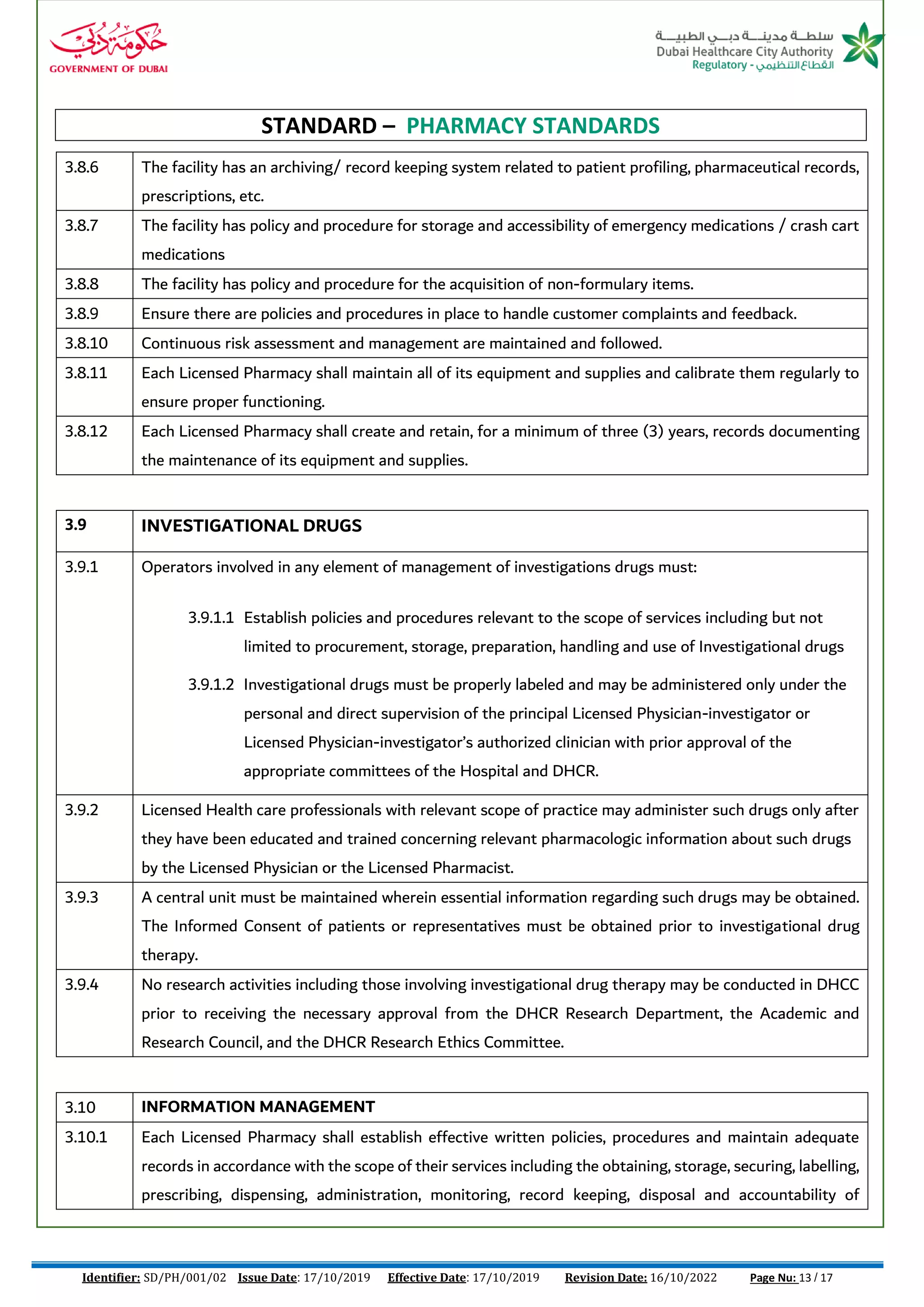 Pharmacy Standards | PDF