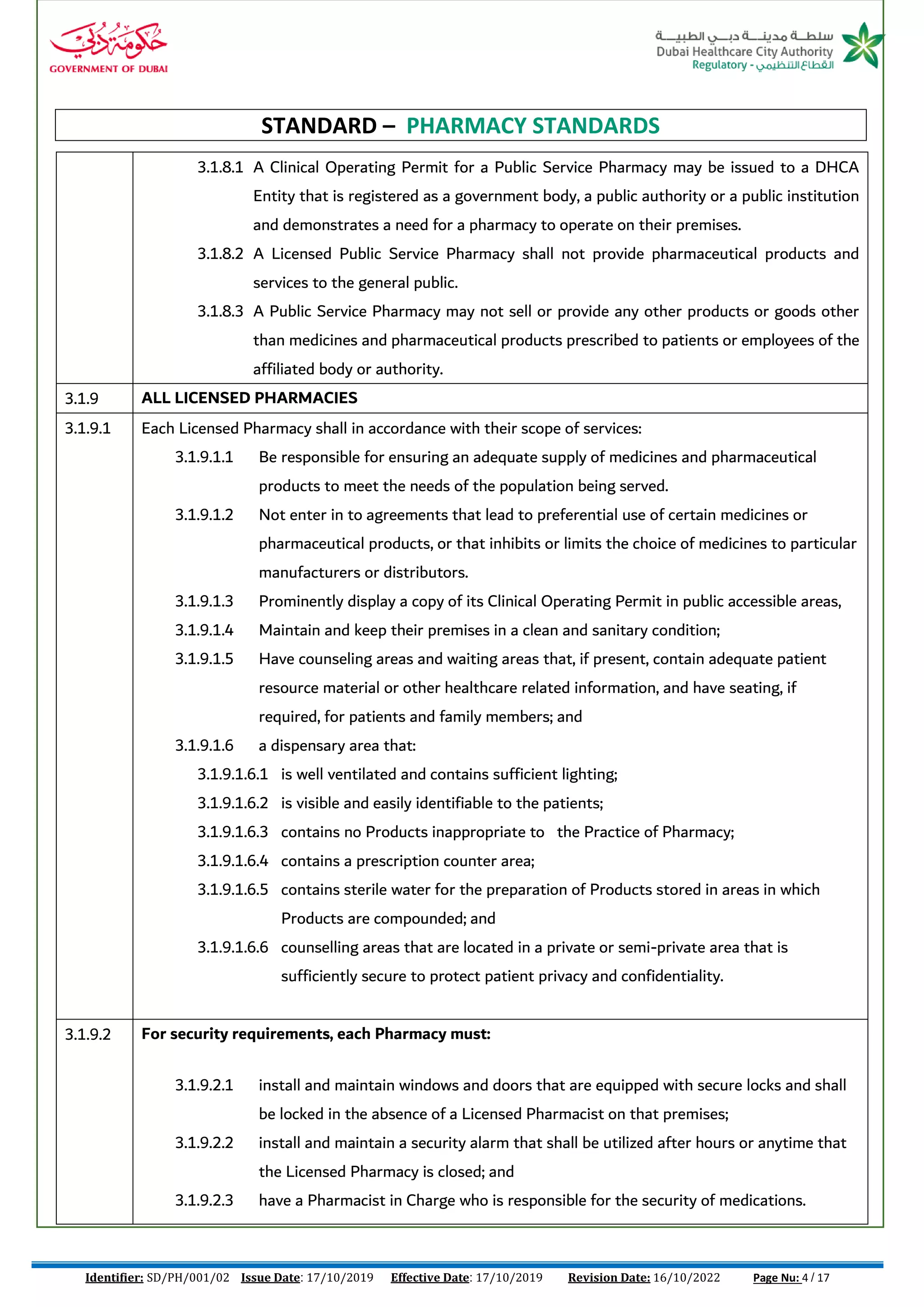 Pharmacy Standards | PDF