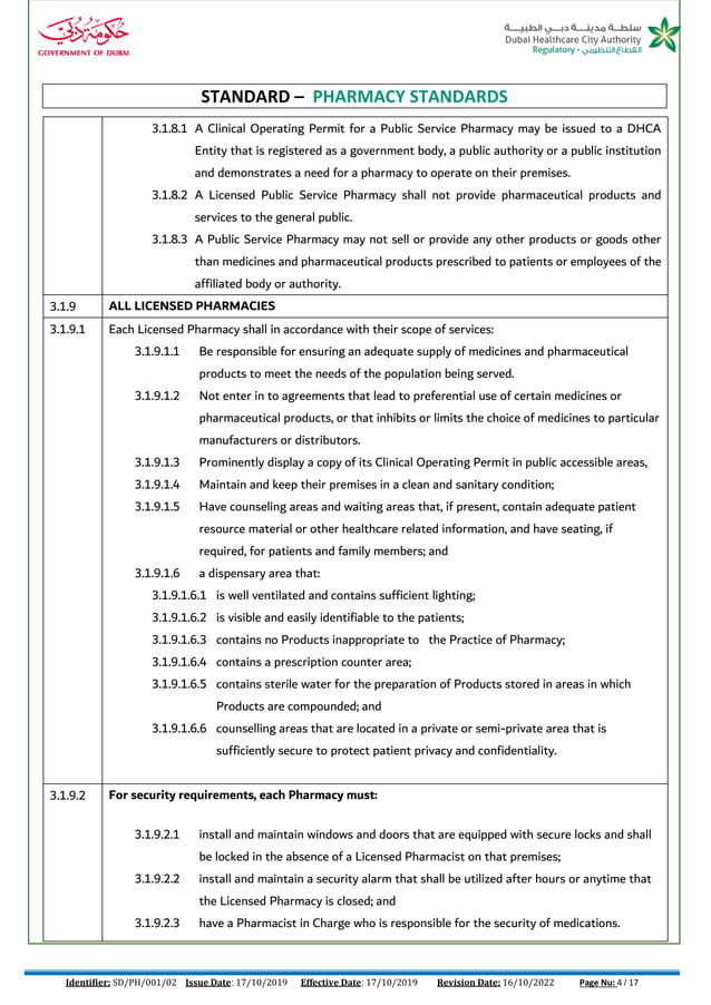 Pharmacy Standards | PDF