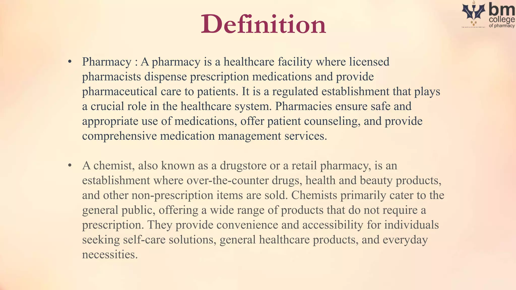 Pharmacy vs Chemist | PPTX