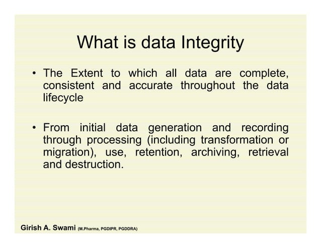Pharma data integrity | PDF | Databases | Computer Software and Applications