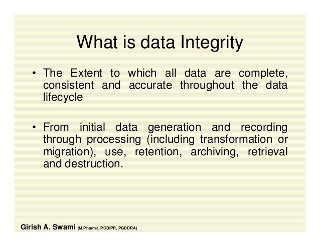 Pharma data integrity