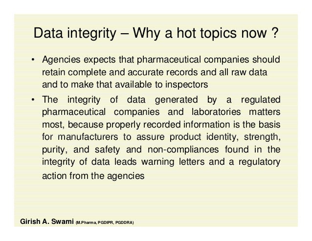 Pharma data integrity