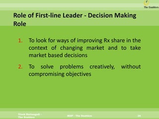 PHARMA FIRST-LINE LEADERS - KRAs | PDF