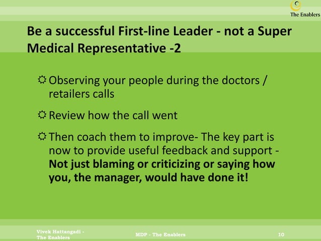 PHARMA FIRST-LINE LEADERS - KRAs | PDF