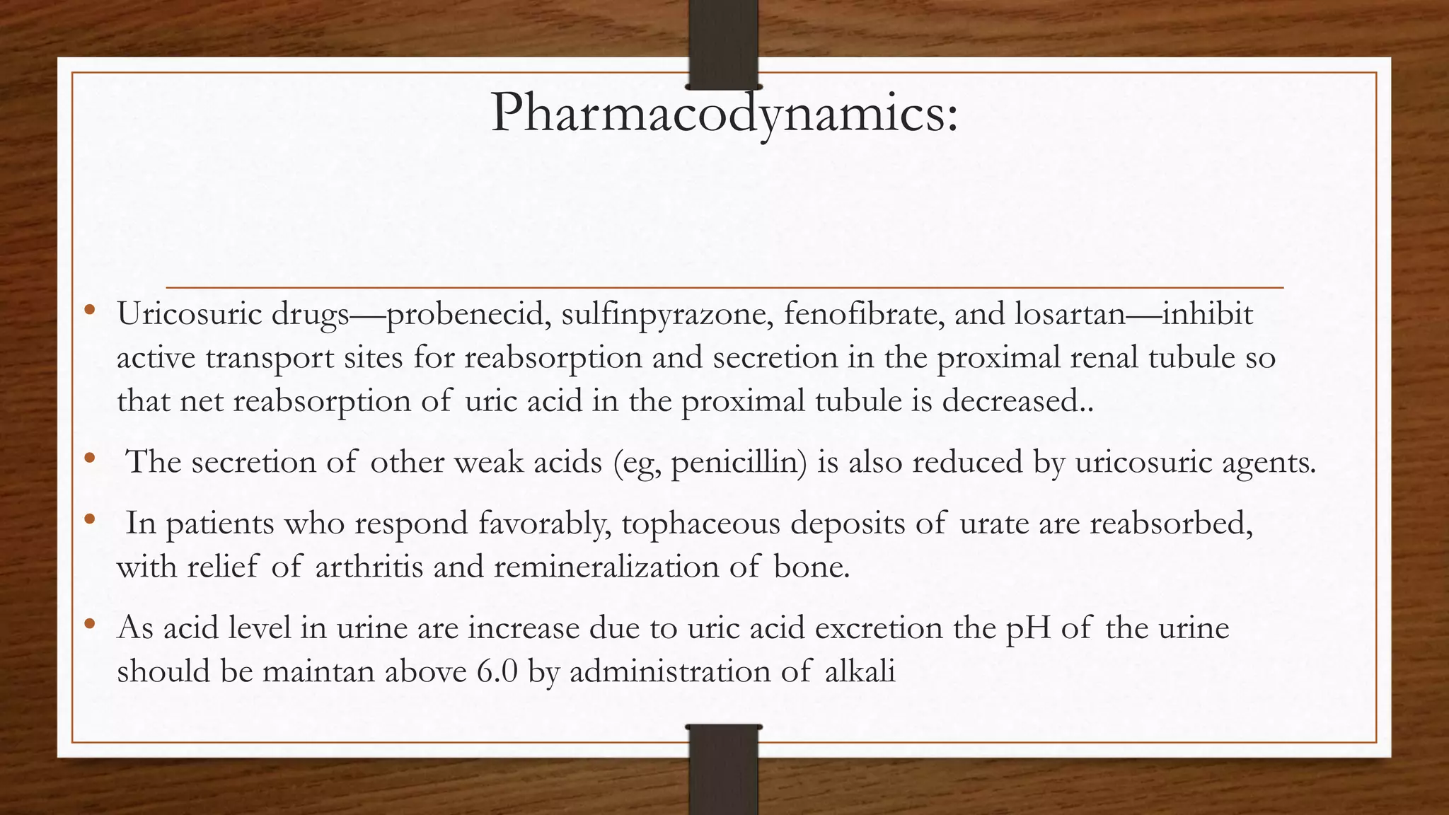 Pharmacology of gout | PPTX