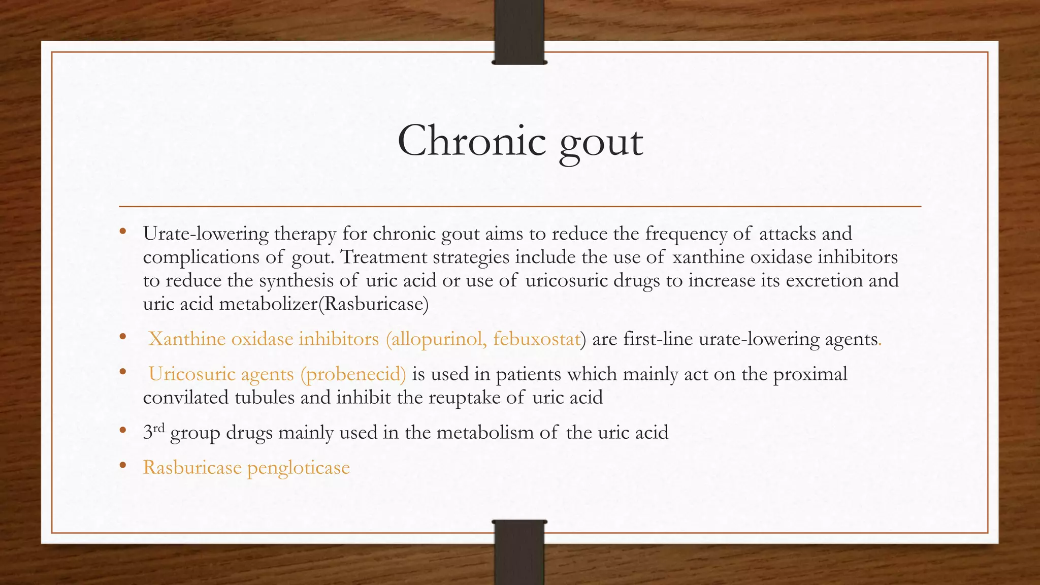 Pharmacology of gout | PPTX