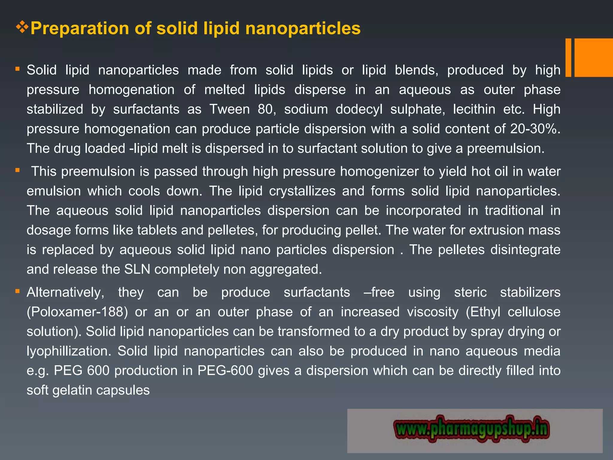 Pharmagupshup solid lipid nanoparticles | PPT