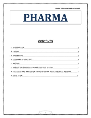 Pharma in foreign direct investment | PDF