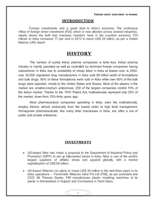 Pharma in foreign direct investment | PDF