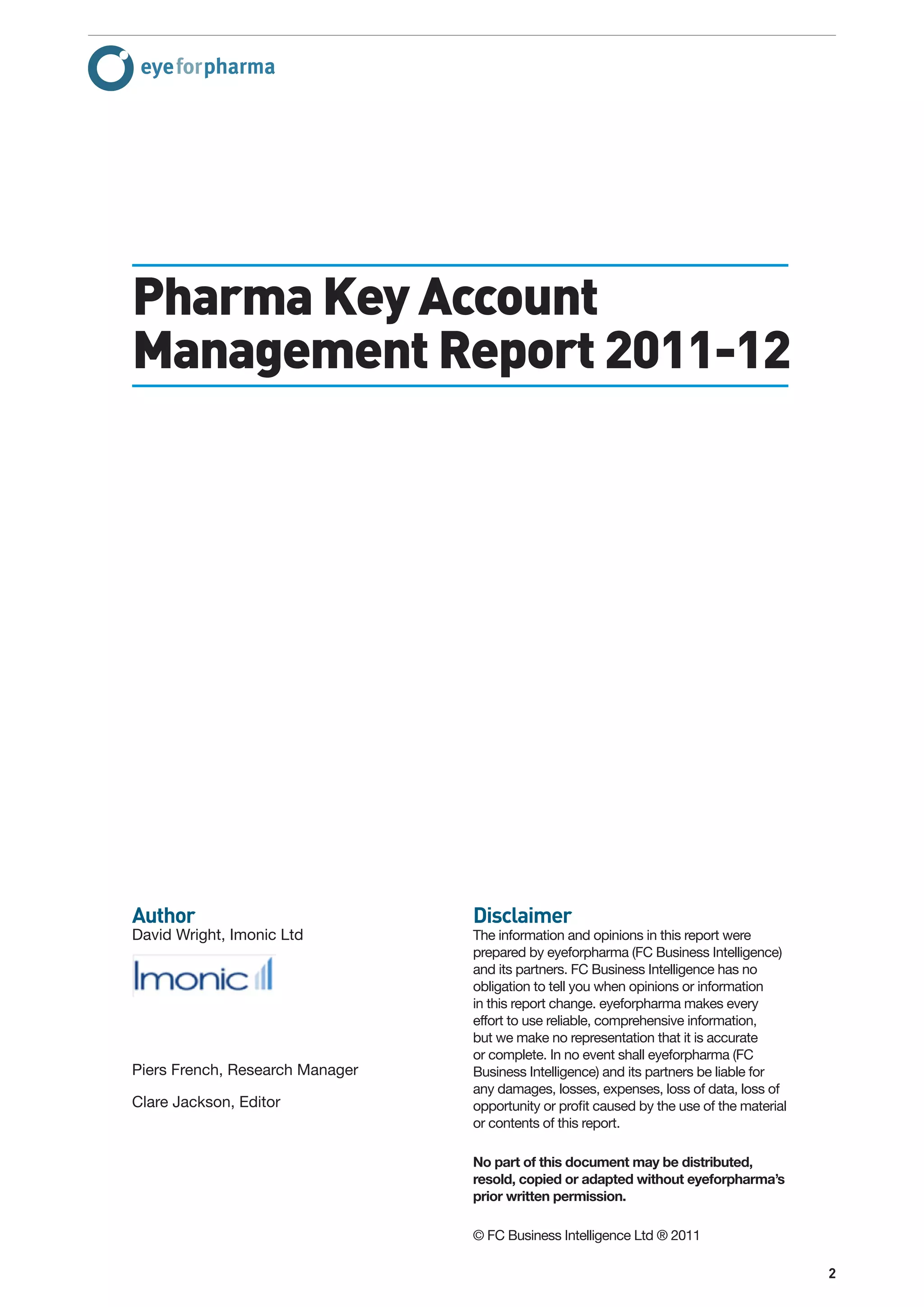 Pharma kam report 2011-12 (sample) | PDF