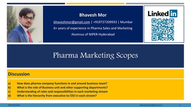 Pharma Marketing Scopes by Bhavesh Mor | PPTX