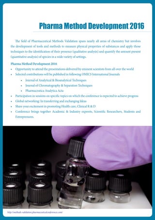 Pharma method development 2016 brochure | PDF