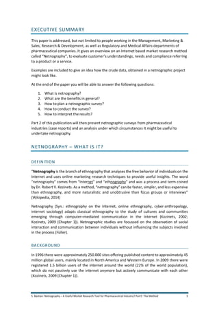 Netnography: A useful market research tool for pharmaceutical industry ...