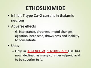 Pharmacology of anti epileptic drugs | PPT