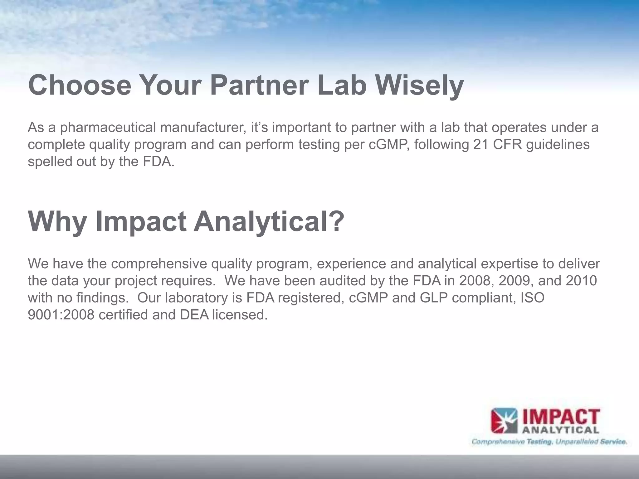 Pharmaceutical Testing Services | PPT