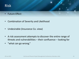 Pharma project risk management | PPTX