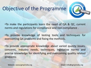 Pharma quality assurance and control | PPT