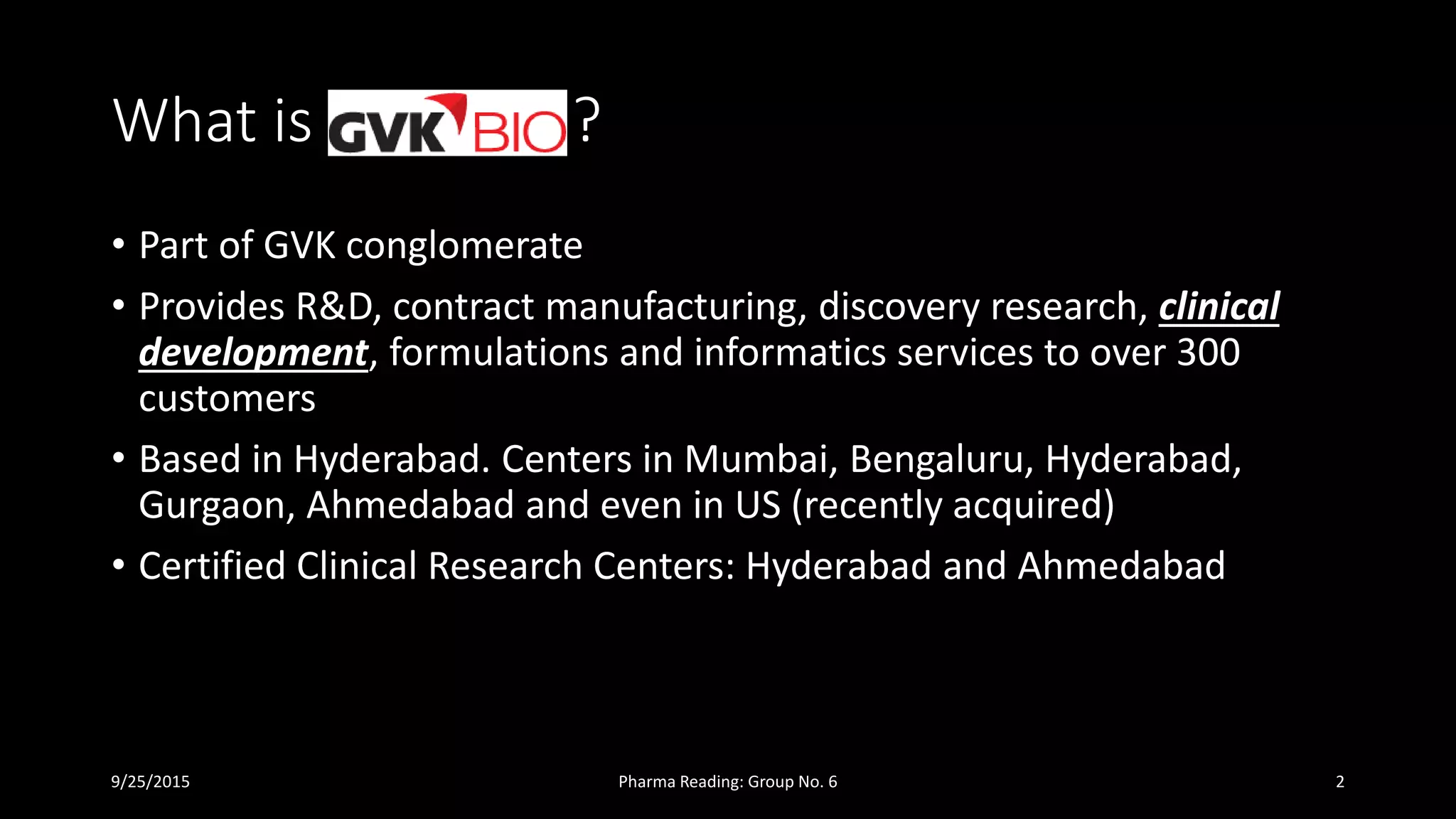 GVK BioSciences Case | PPTX