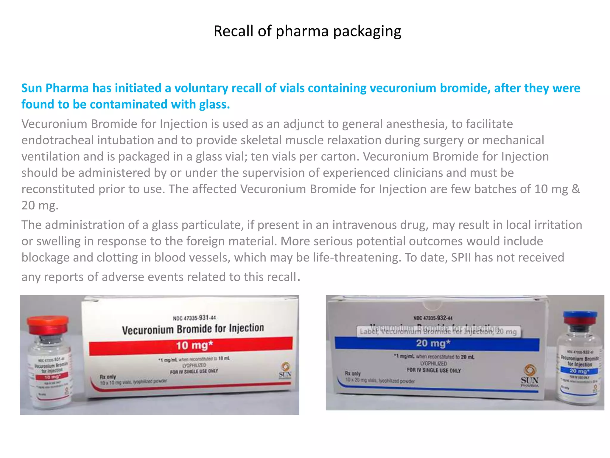 Pharma recall(packaging) | PPT