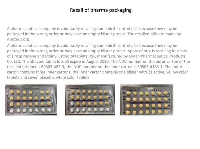 Pharma recall(packaging) | PPT