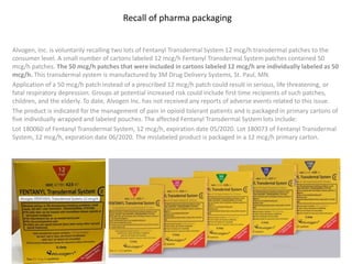 Pharma recall(packaging) | PPT