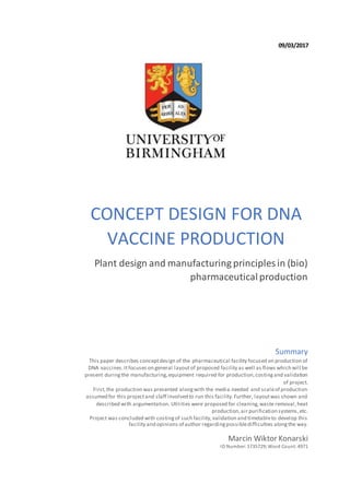 (Bio)pharmaceutical plant design | DOCX