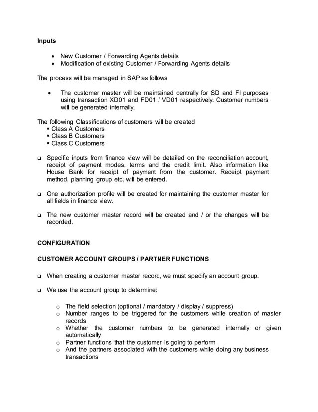 SAP SD Business Blueprint | DOCX | Logistics | Business