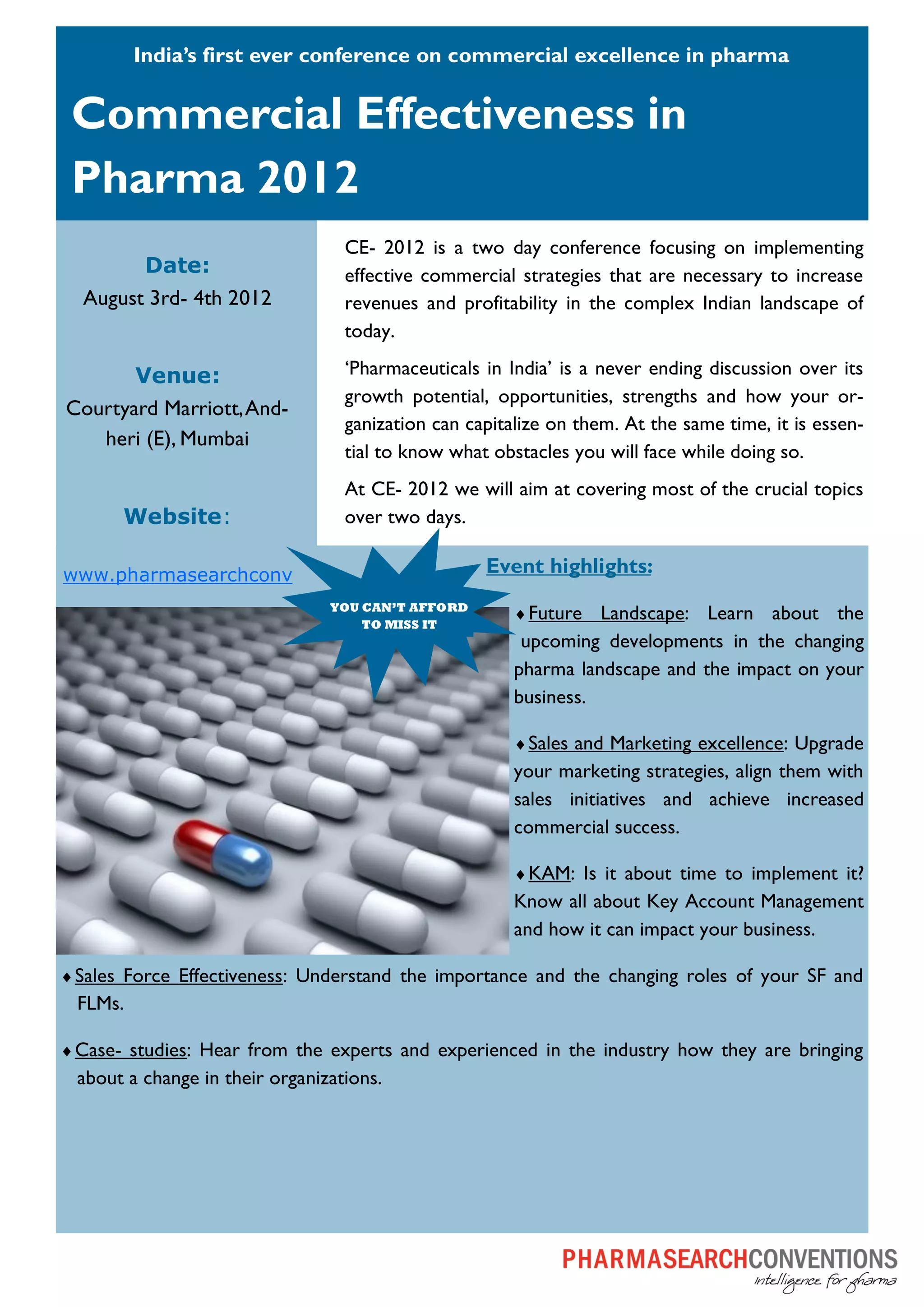 Commercial Effectiveness in Pharma 2012 | PDF