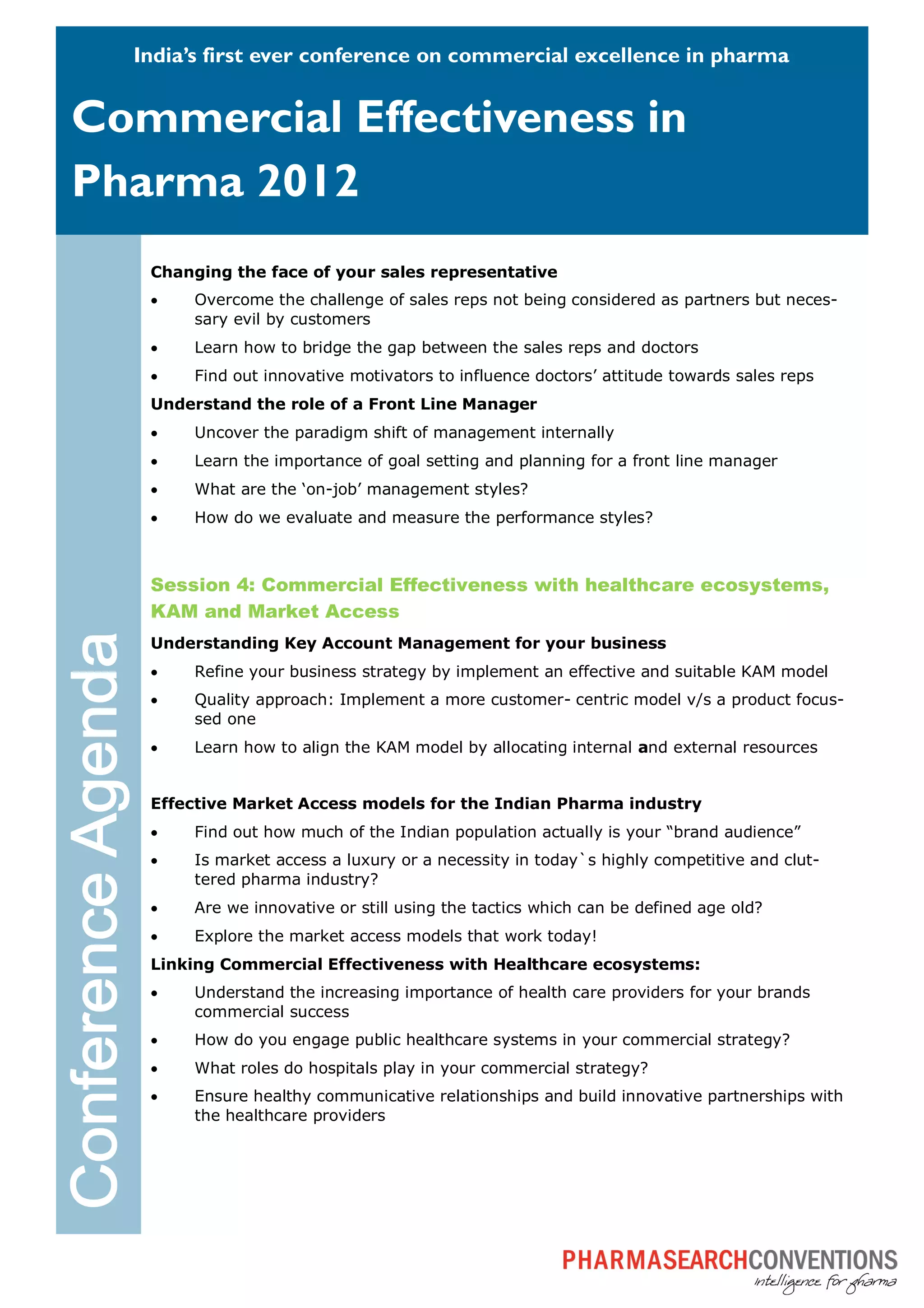 Commercial Effectiveness in Pharma 2012 | PDF
