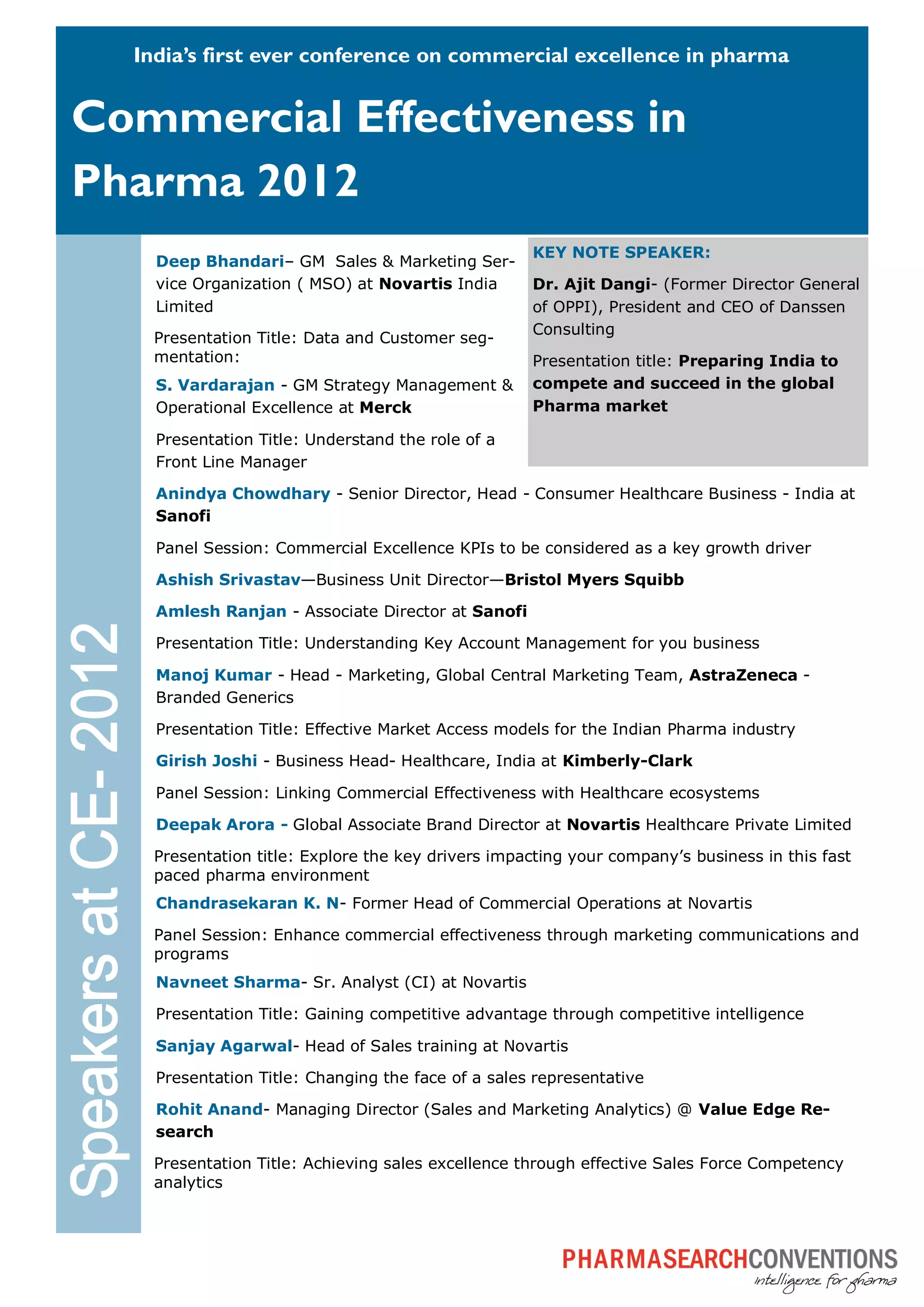 Commercial Effectiveness in Pharma 2012 | PDF