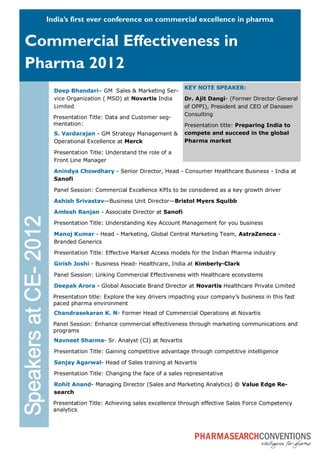 Commercial Effectiveness in Pharma 2012 | PDF
