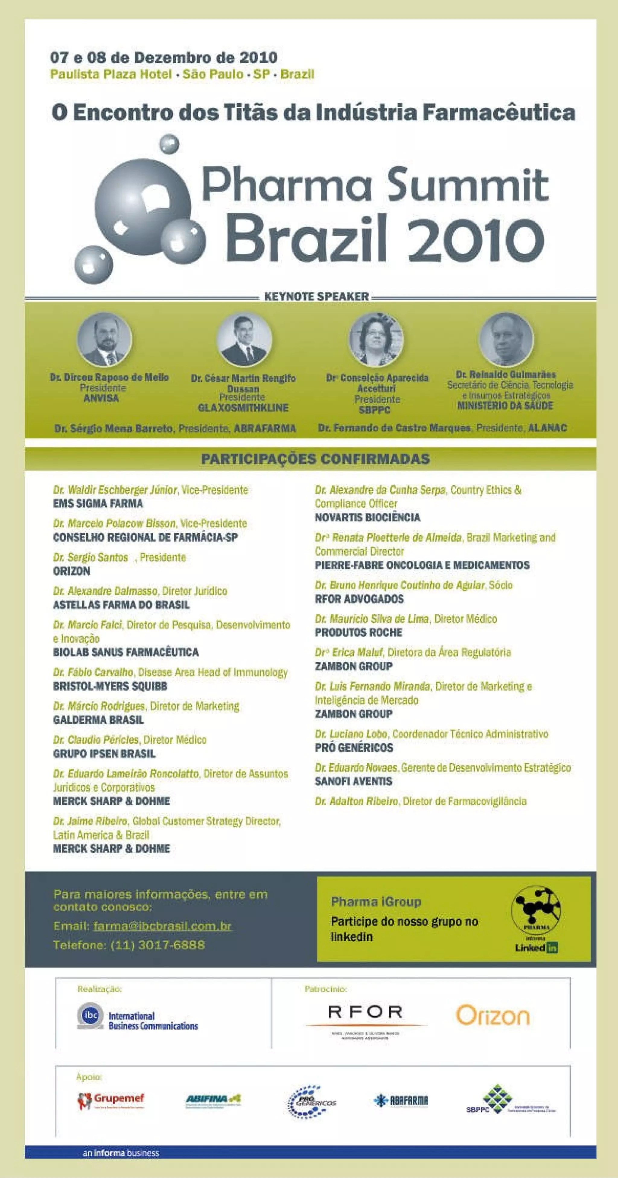 Pharma Summit Brazil 2010 | PPS