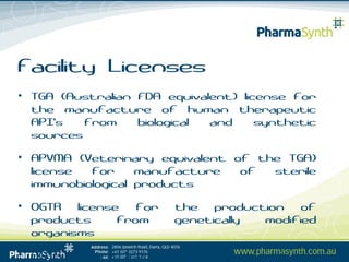 PharmaSynth Biopharmaceutical Manufacturing Services | PPT