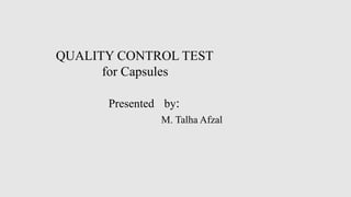 Quality Control Test | PPTX