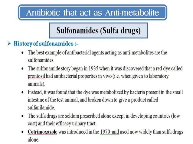Pharmatube antibiotics-7-sulfa drugs | PPTX