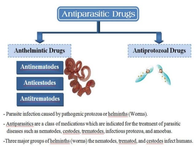 Pharmatube antiparasitic chemotherapy